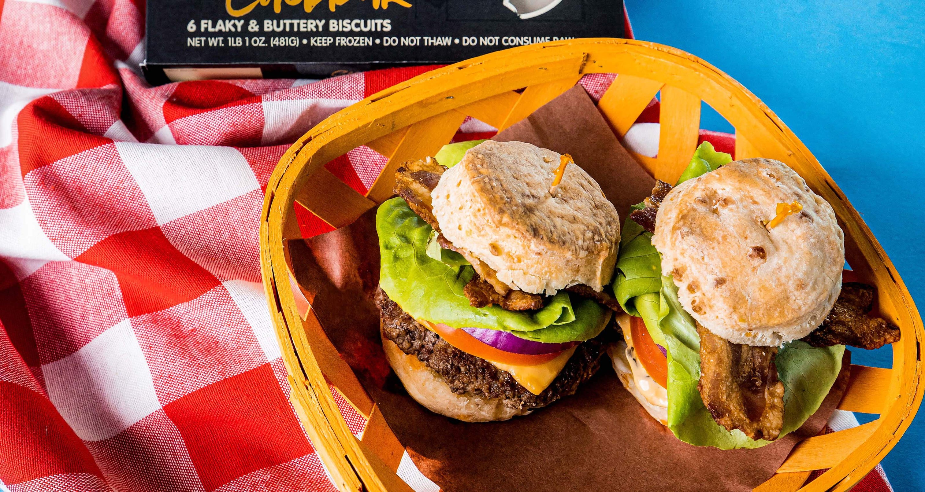Cheddar Biscuit Burgers – Mason Dixie Foods