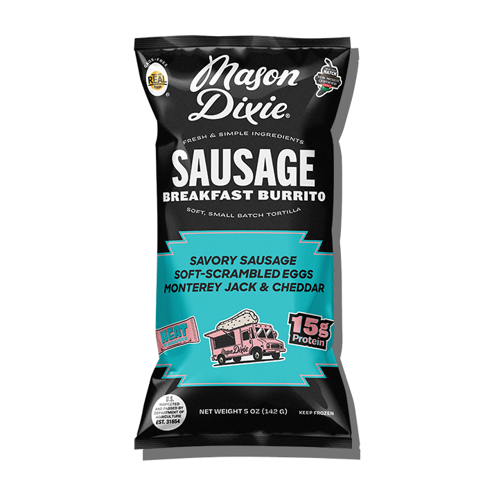 Mason Dixie | Savory Sausage, Scrambled Eggs, Monterey Jack & Cheddar ...