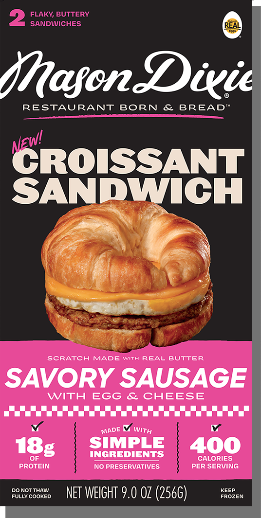 Mason Dixie | Croissant Sandwich With Sausage, Egg & Cheese – Mason ...
